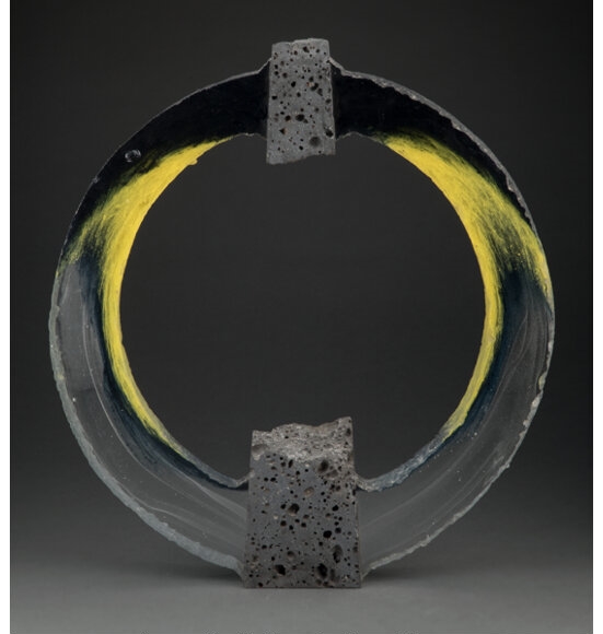 Colin Reid | Circular Cast Form & Volcanic Stone (1991) | MutualArt