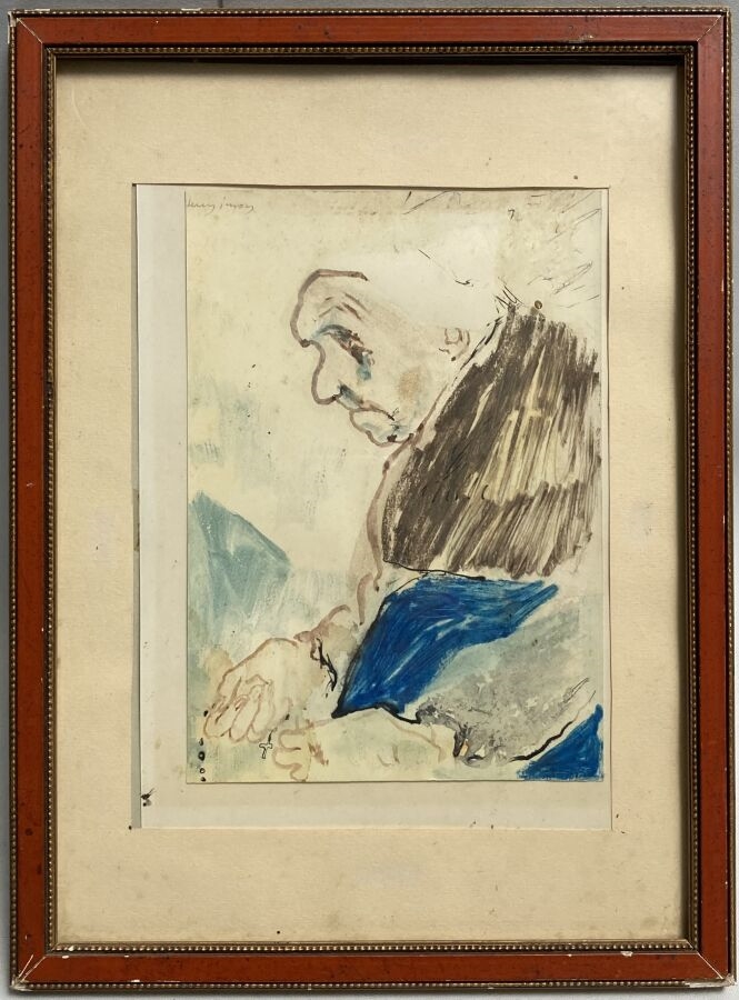 Henri Simon | PORTRAIT DE DAME AU CHAPELET DESSINS | MutualArt