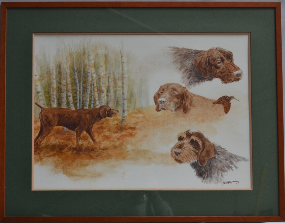 François Lebert | ETUDE DE CHIENS AQUARELLE | MutualArt