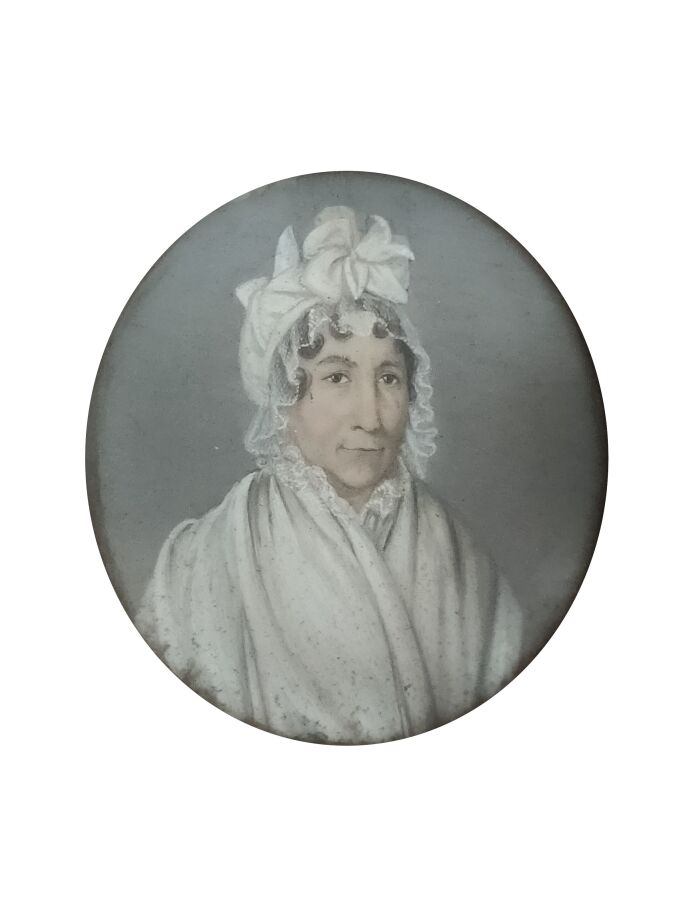 French School, 19th Century | Portrait de dame Miniature à vue ronde ...