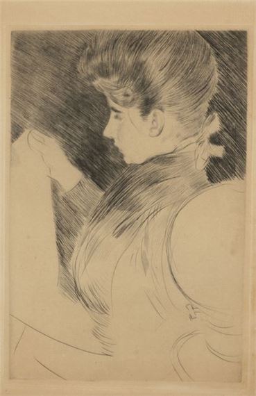 Paul César Helleu | Portrait of Madame Helleu reading. [1892] (1892 ...