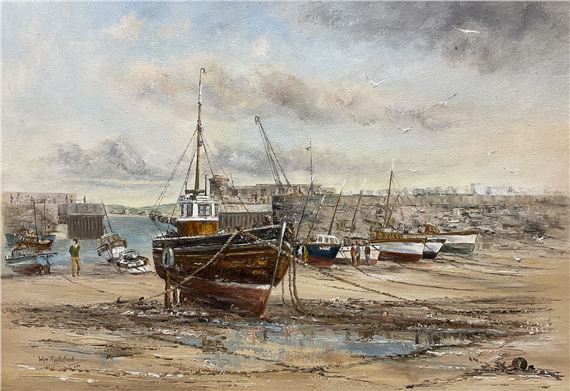 Wyn Appleford | Harbour Scene at Low Tide | MutualArt