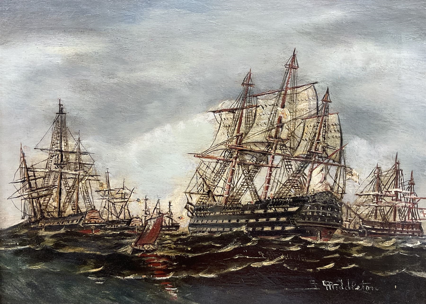 J. Middleton | Saluting HMS Victory off Spithead Dec 1805 (Circa 1805 ...