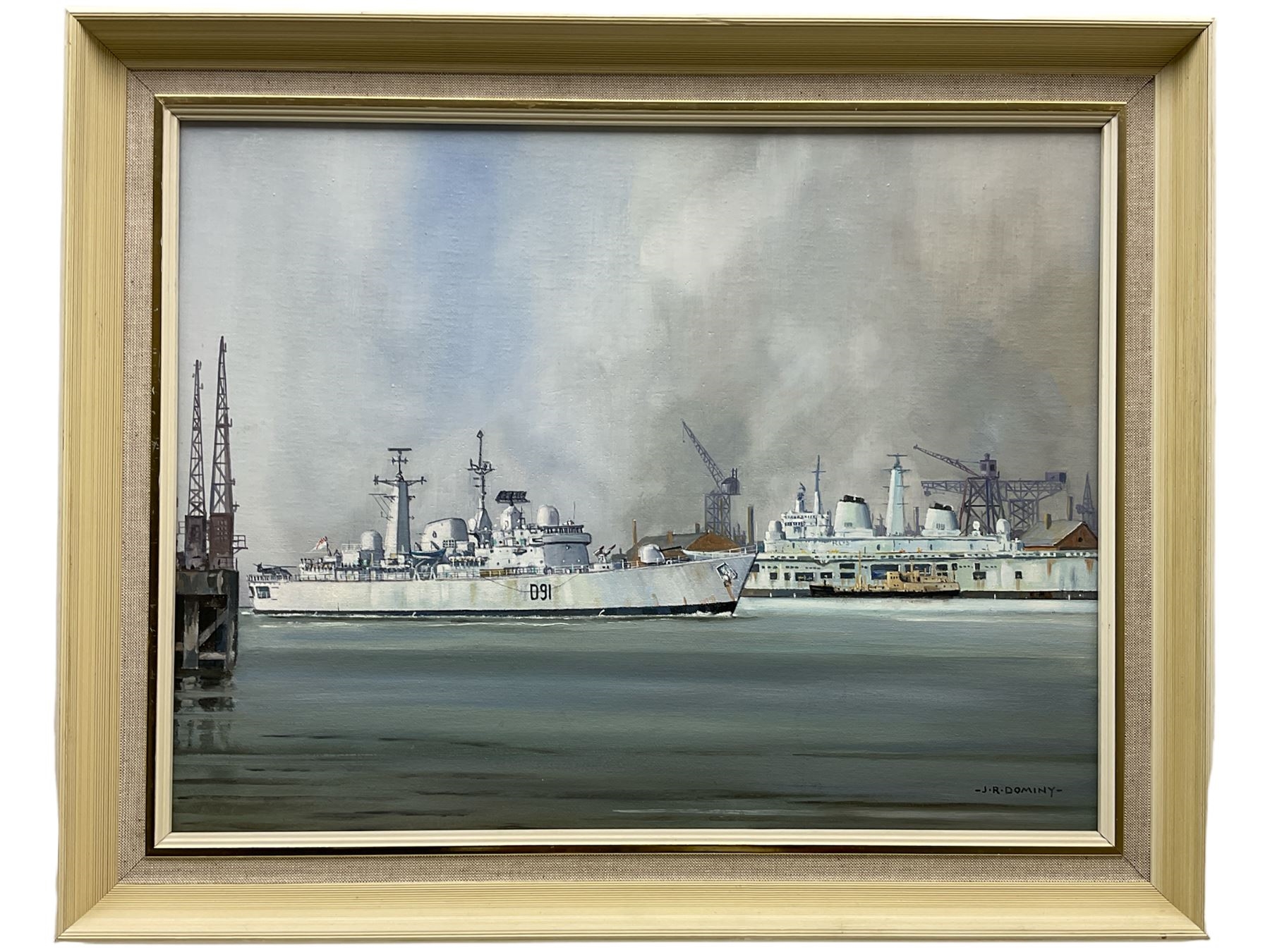 John Rohan Dominy | HMS Nottingham Leaving Portsmouth (1987) | MutualArt