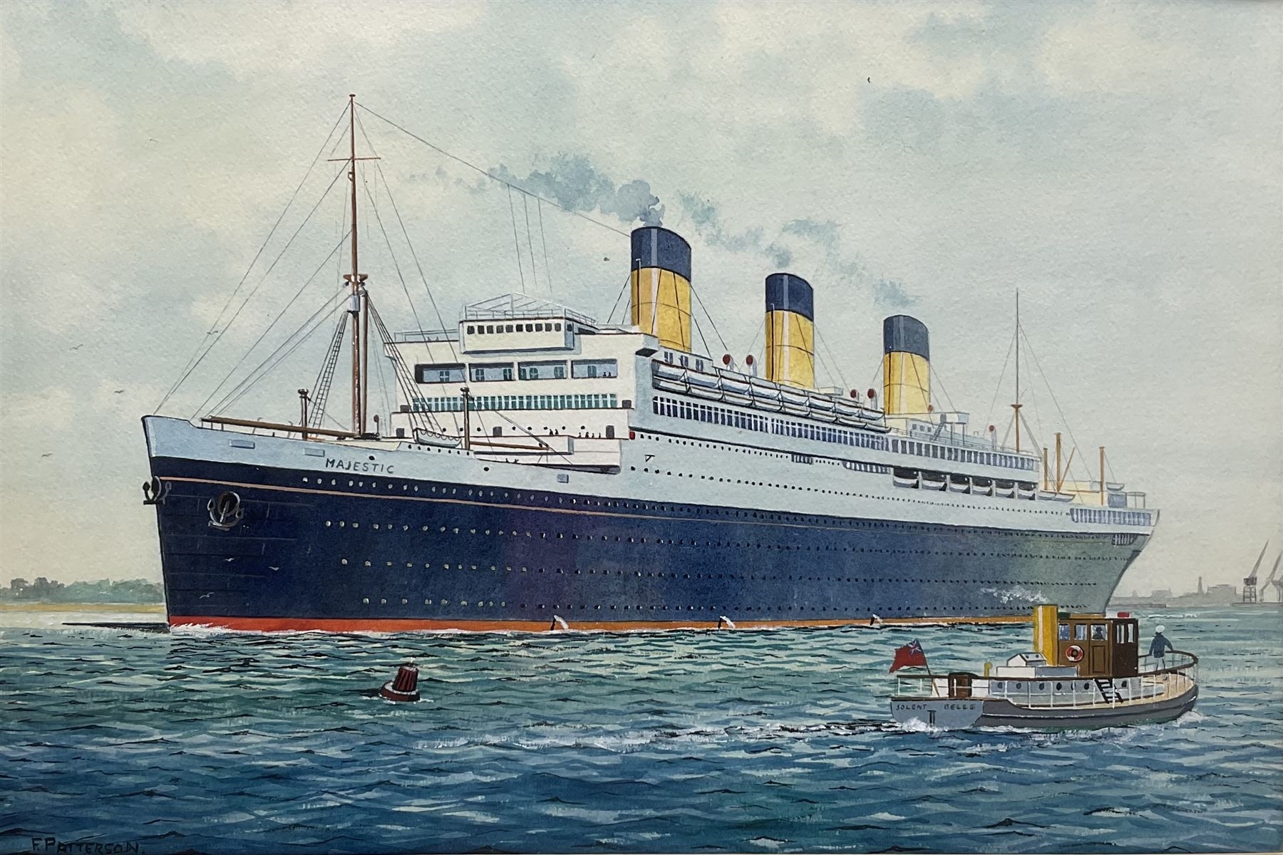 F. Patterson | Ships Portrait of the RMS Majestic | MutualArt
