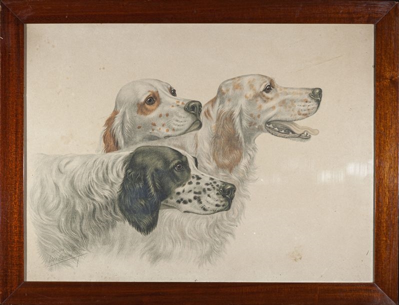 Leon Danchin | Three setters (1887) | MutualArt