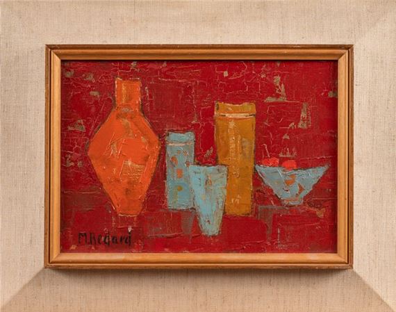 Maurice Redard | Céramiques orange et bleues. | MutualArt