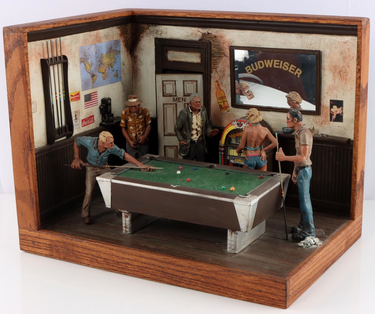 Michael Garman | MINI POOL HALL BAR SCENE SCULPTURE | MutualArt