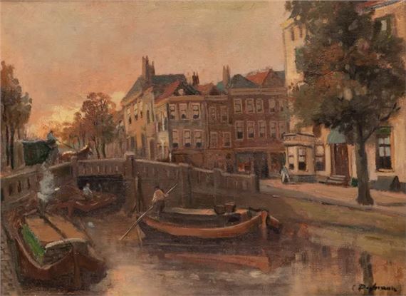 Christoffel Hendrik Dijkman | Gezicht op de Wagenbrug te 's Gravenhage ...