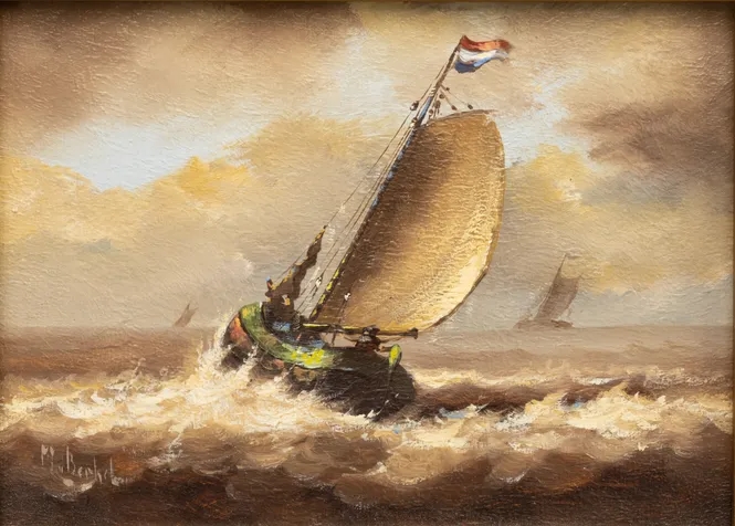 Peter van Berkel | Platbodem op zee | MutualArt