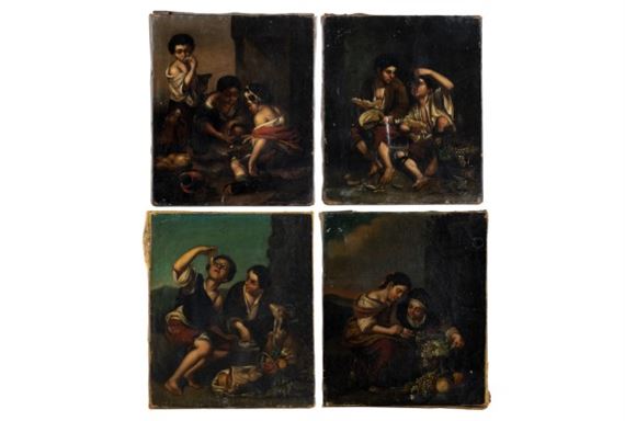 Bartolomé Estebán‏ Murillo | The Pie Eaters Two Urchins eating Melon and Grapes Beggar boys ...