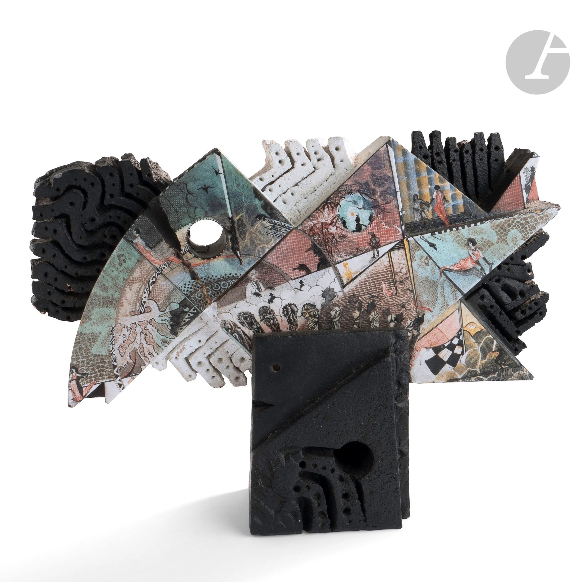 Richard Tarone | Sculpture with painted scenes of surrealism (1989) | MutualArt