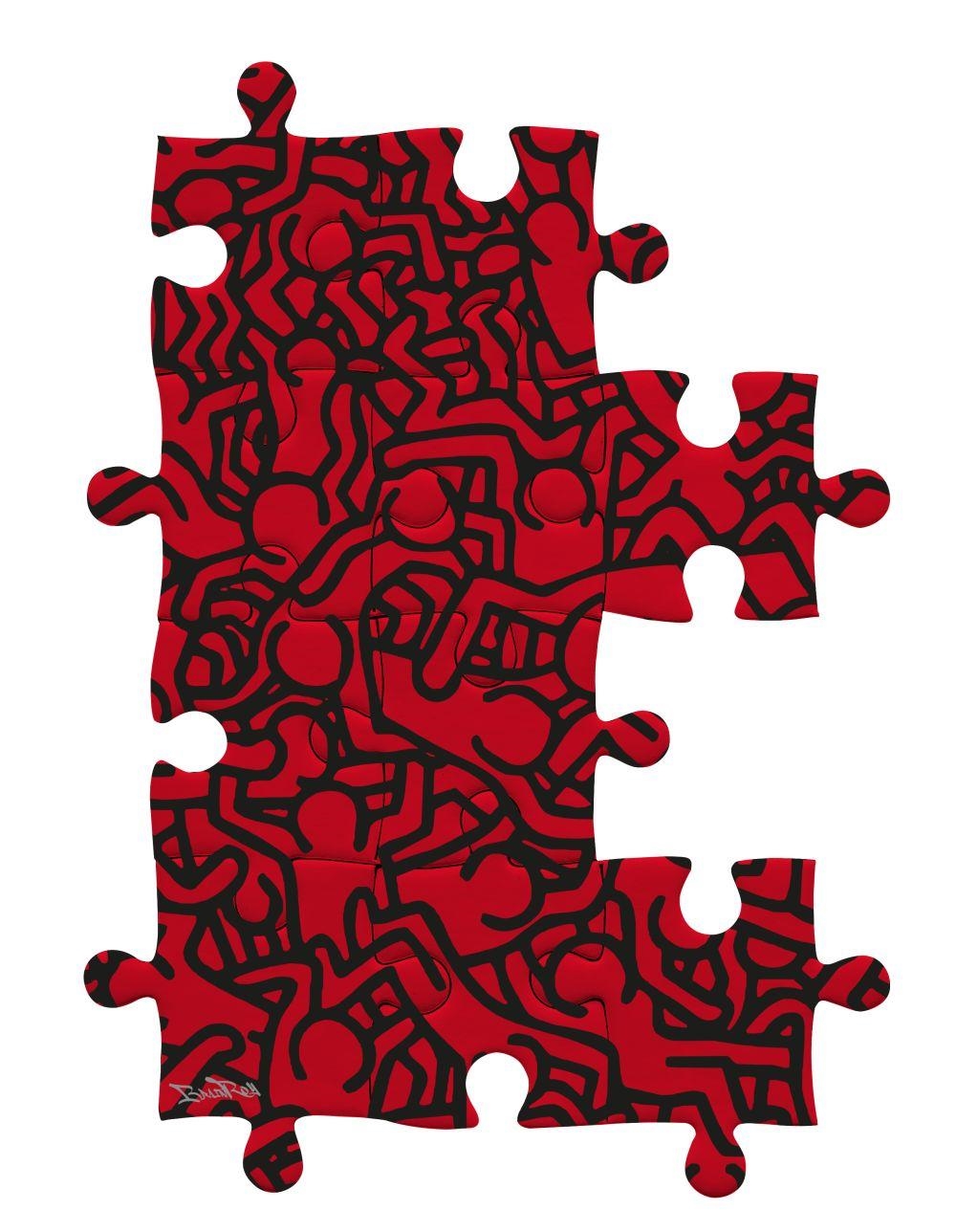 Brain Roy | Puzzle hommage Keith Haring (Red) | MutualArt