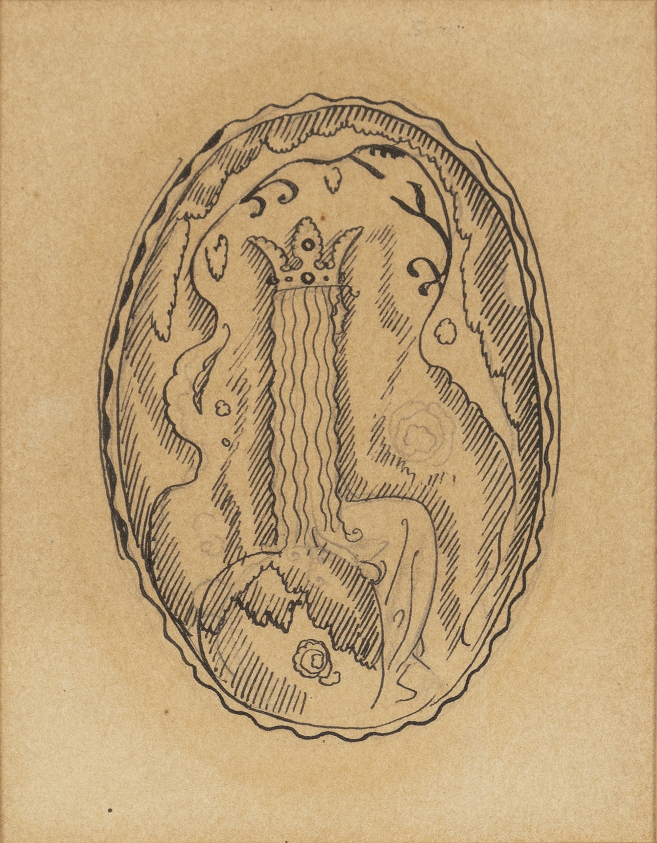 John Bauer | John Bauer, ink drawing, certiofied by the brother Hjalmar ...