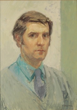 Michael Noakes | 'Self portrait with mauve tie' (Circa 1969) | MutualArt