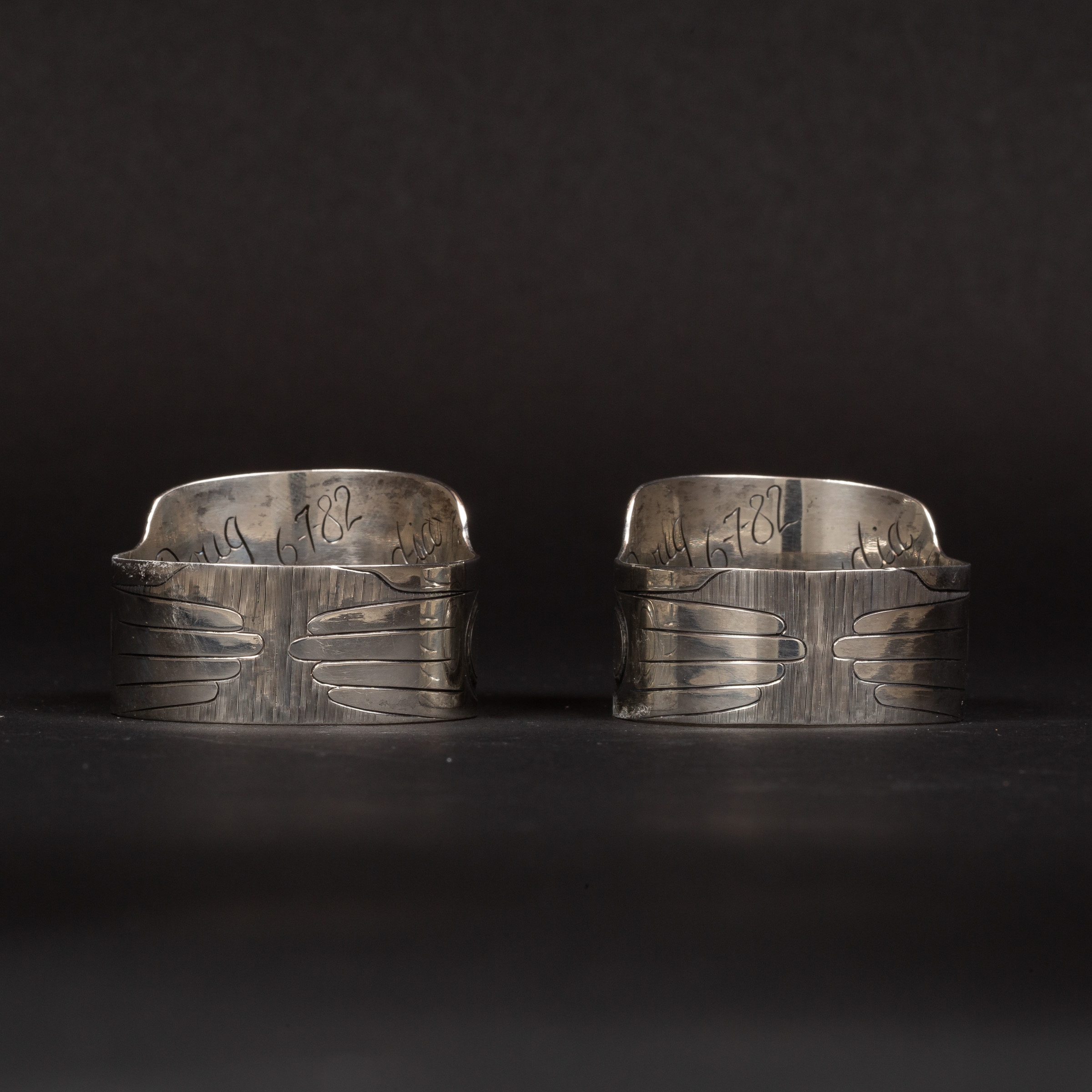 Phil Janze | NAPKIN RINGS WITH EAGLE DESIGN | MutualArt