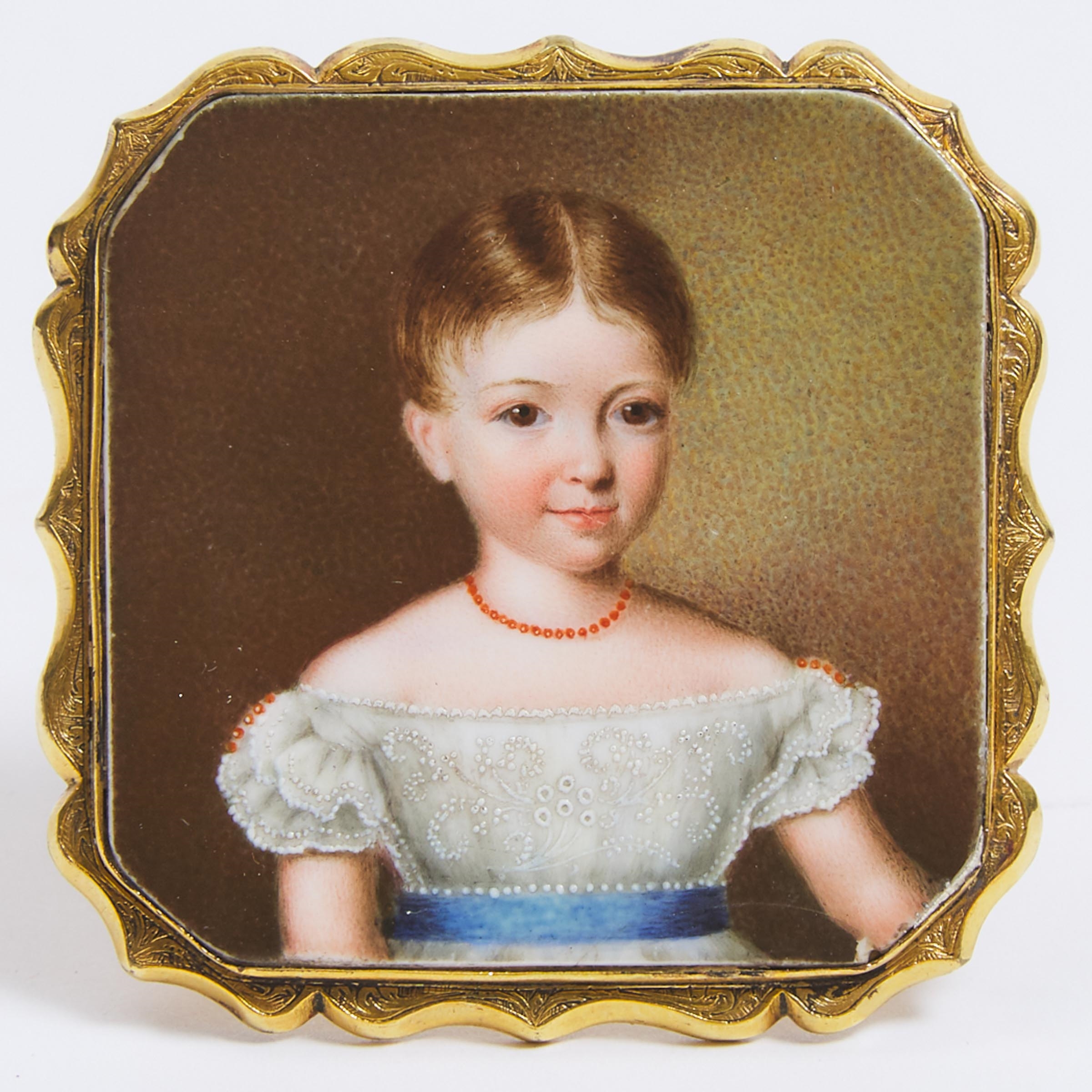John Simpson | ENAMEL PORTRAIT MINIATURE OF MISS LUCY HEATHCOTE ROSE ...