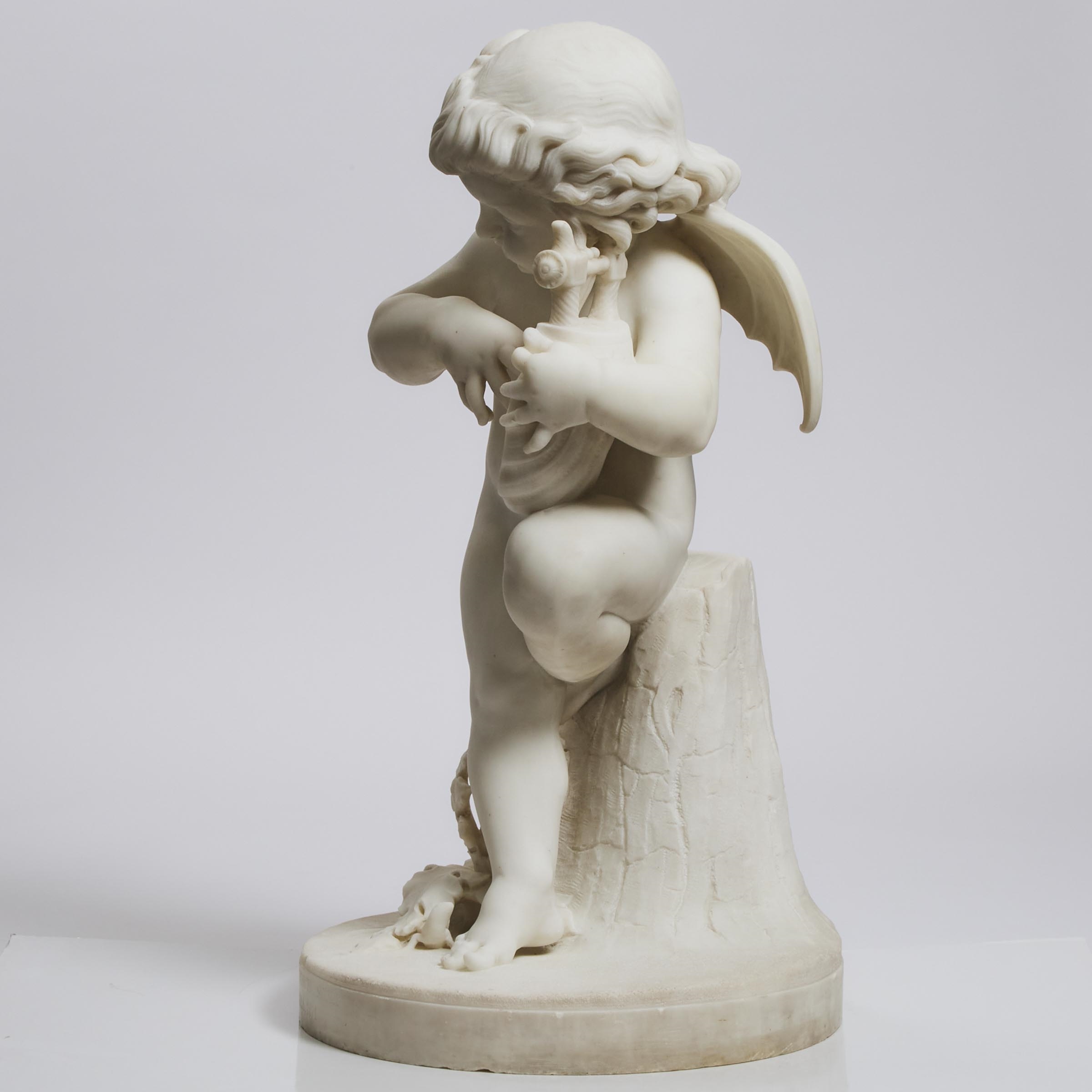 Albert E. Harnisch | PUCKISH CUPID WITH LYRE (1871) | MutualArt