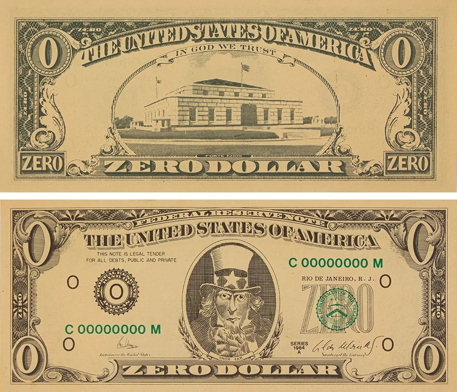 Cildo Meireles | ZERO DOLLAR (1984) | MutualArt