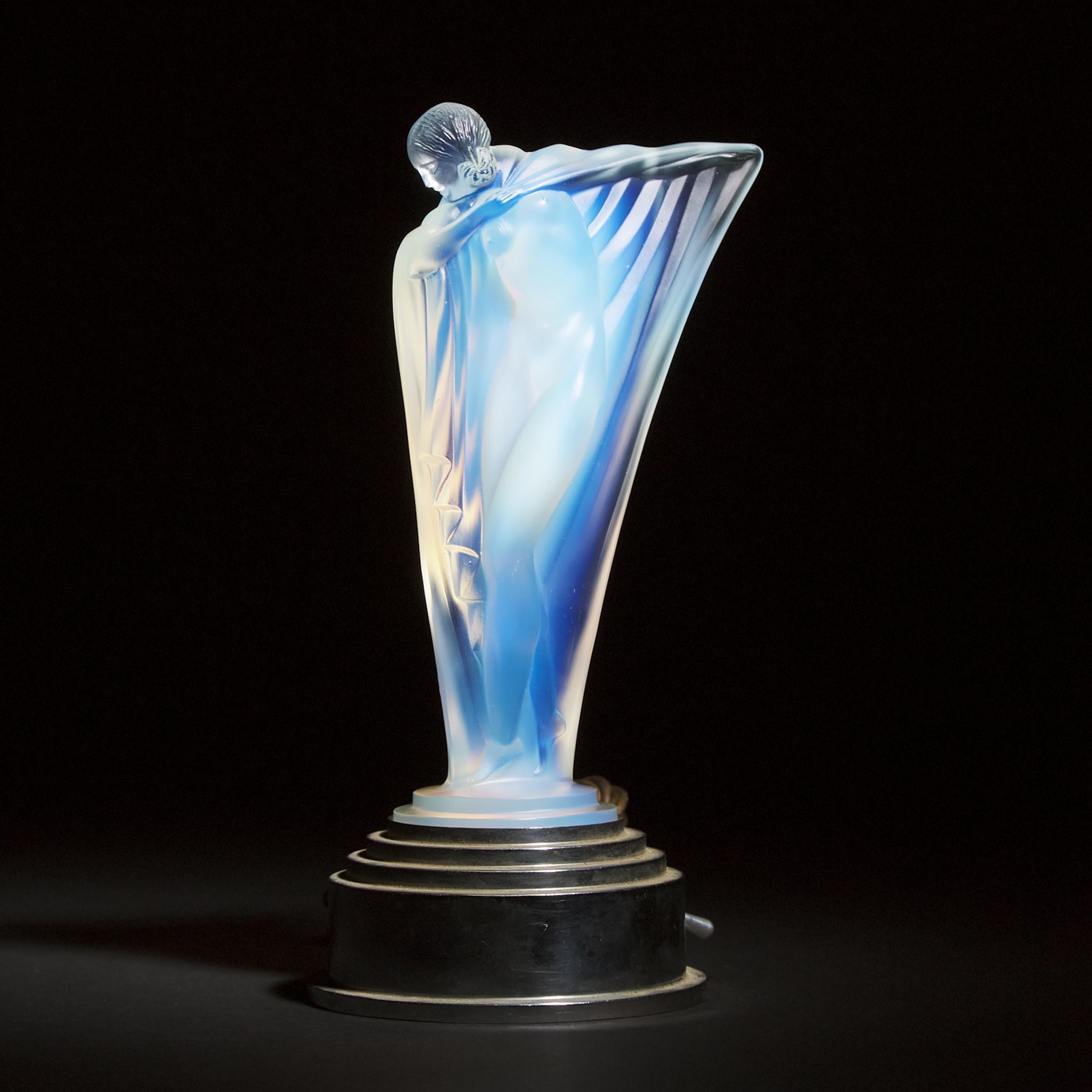 Lucille Sevin | 'Isadora' Etling Moulded Opalescent Glass Mascot (Circa ...