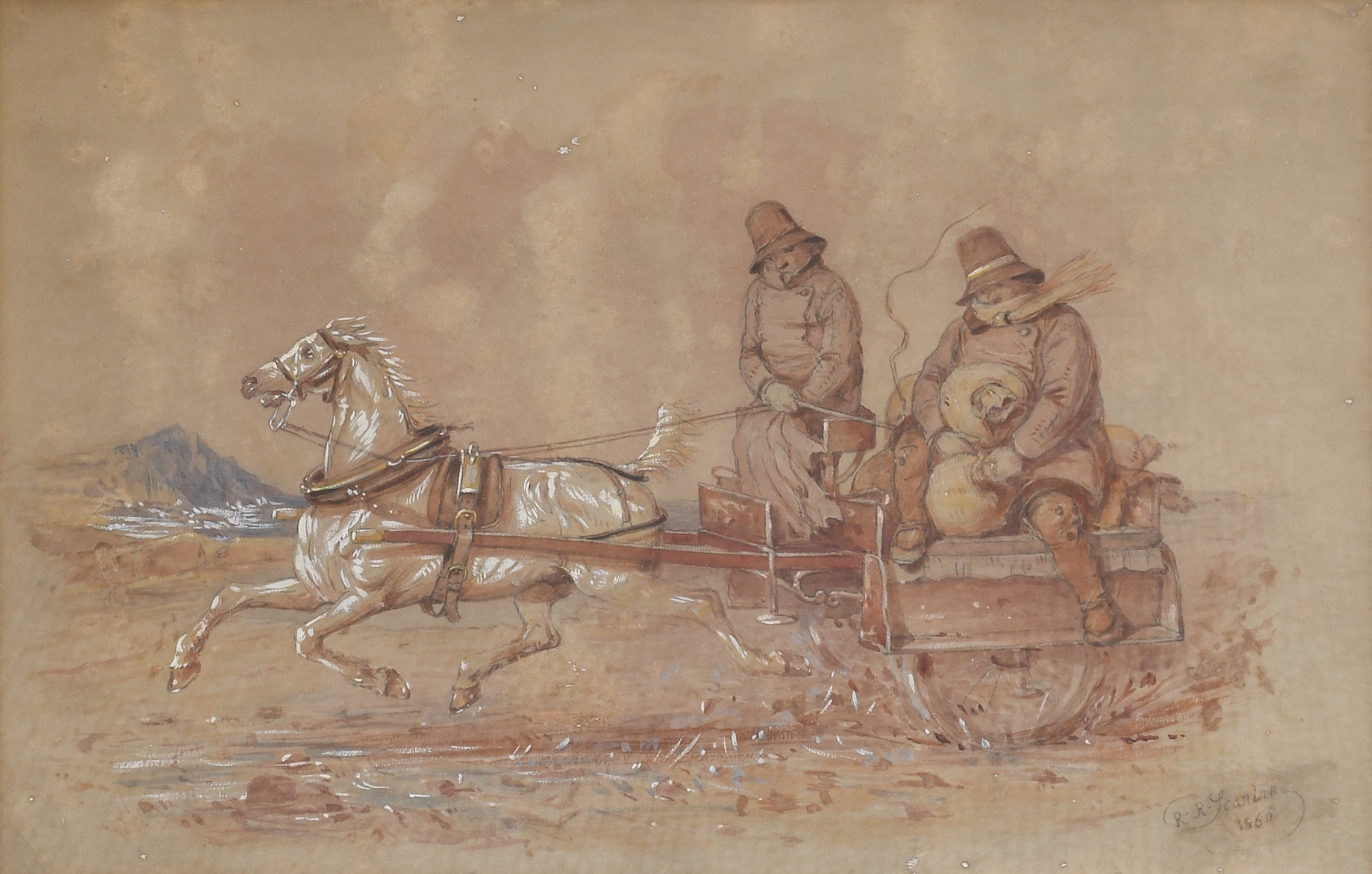 Robert Richard Scanlan | Horse-drawn cart with figures moving speedily ...