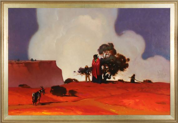 Paul Forster | The glowing Southwest mesa landscape with Navajo figures ...