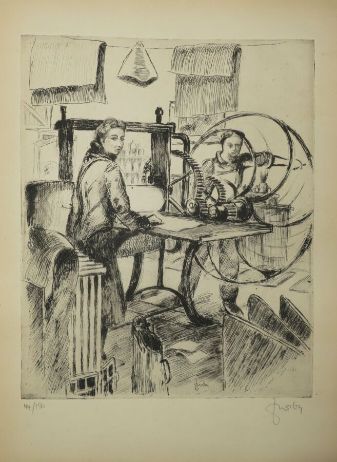 Furby Charles-jean | Two Women in the Workshop (1942) | MutualArt