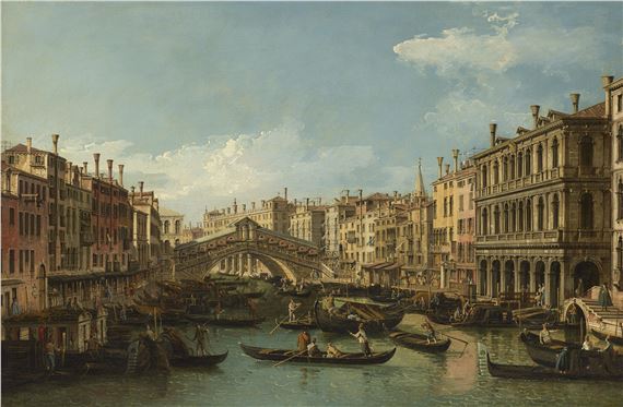 Bernardo Bellotto | Venice, the Grand Canal with the Rialto Bridge seen ...
