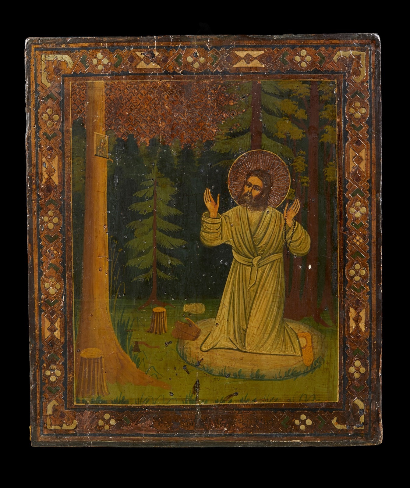 Russian School, 19th Century | Saint Seraphim of Sarov | MutualArt