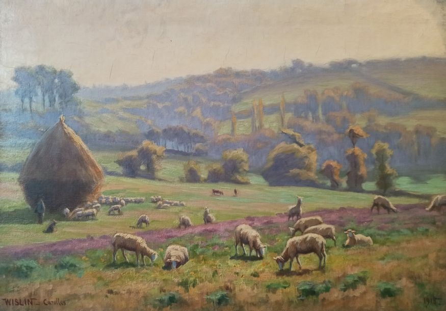 Charles Joseph Vict. Wislin | Millstone and Sheep in Carolles | MutualArt