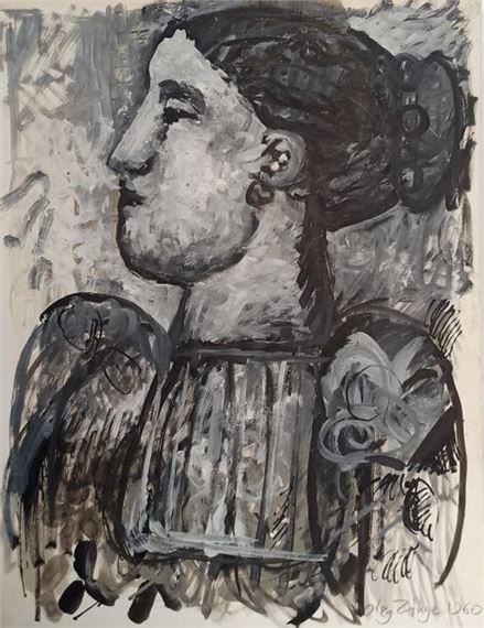Oleg Zinger | Portrait of a woman in profile (1960) | MutualArt