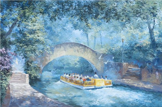 Robert Hamman | Riverwalk Scene | MutualArt