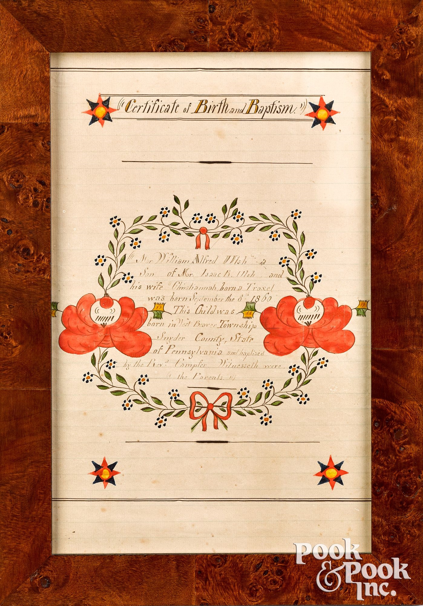 Henry Christian Andrew Harmon Young | Reverend Henry Young fraktur ...