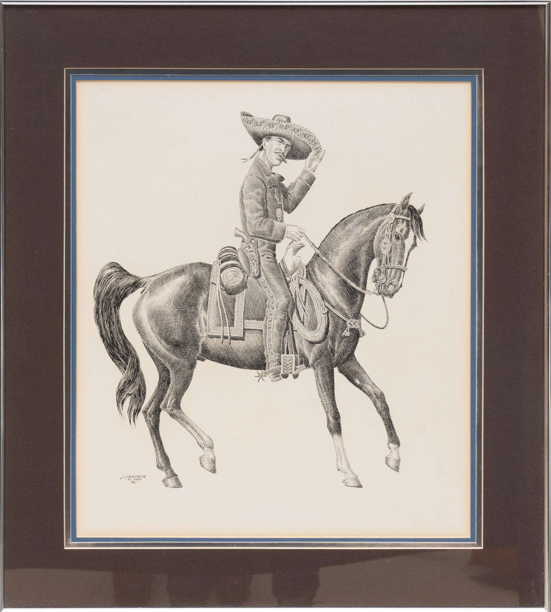 Jose Cisneros | Charro on Horseback (1990) | MutualArt