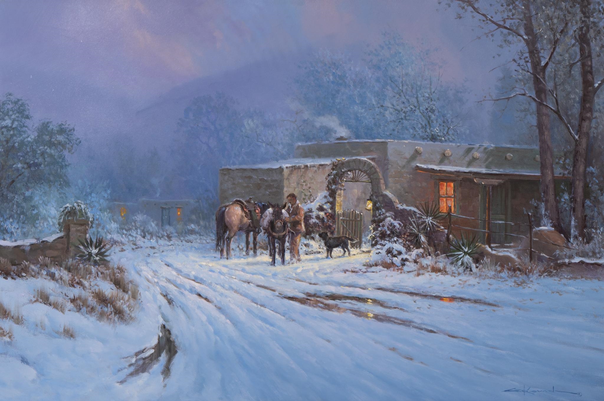 George Kovach | Horses in the Snow | MutualArt