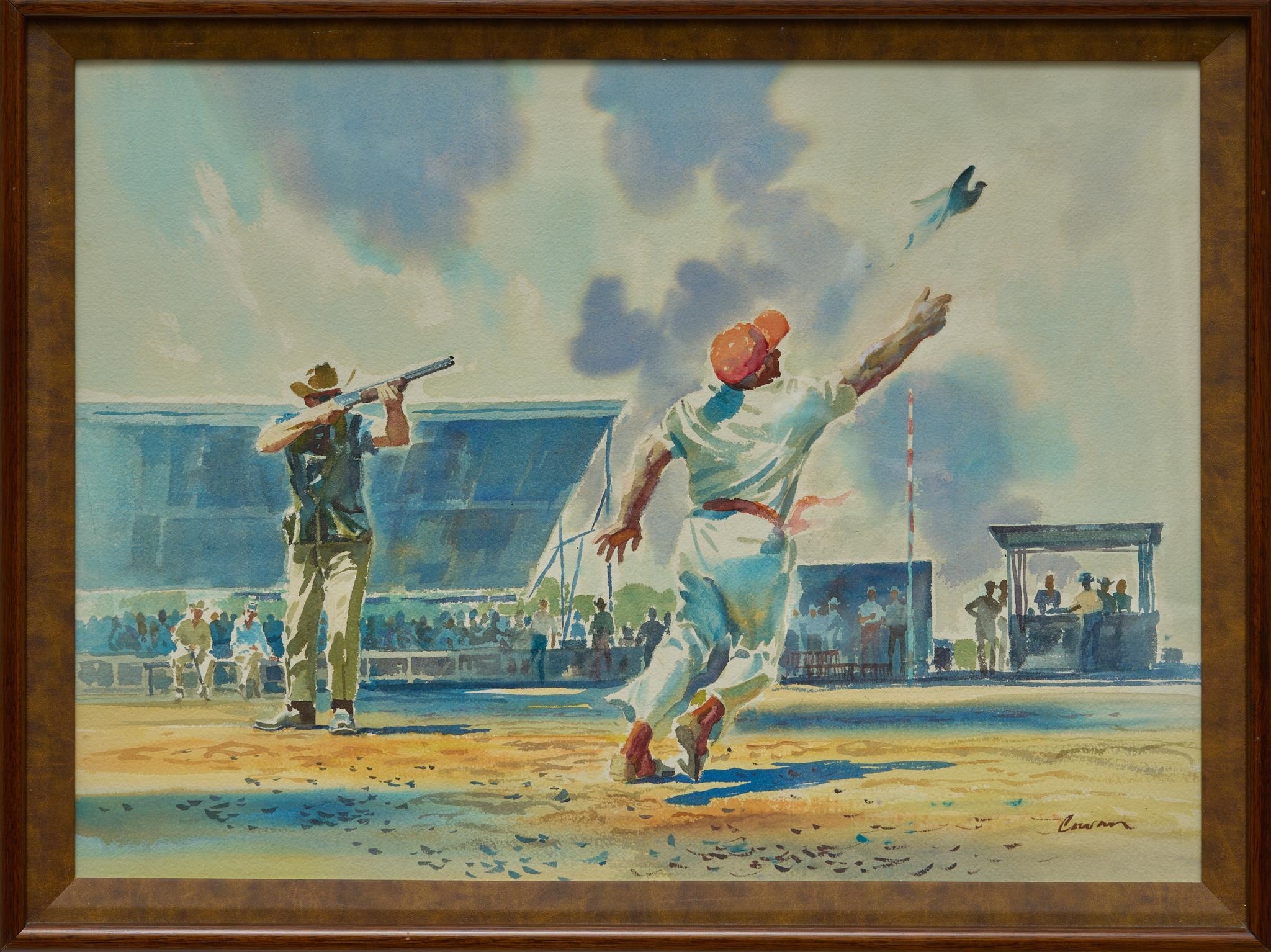 John Cowan | Skeet Shoot Watercolor | MutualArt