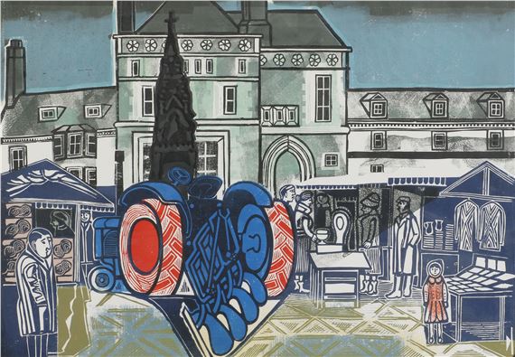 Edward Bawden | The Blue Tractor (1962) | MutualArt