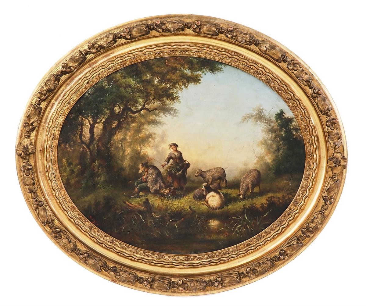 Prosper Ferey | Pastoral Scenes with Shepherd and Shepherdess | MutualArt
