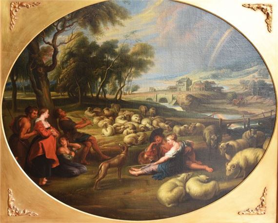Peter Paul Rubens | Shepherds and Maidens in a Pastoral Landscape (18th ...