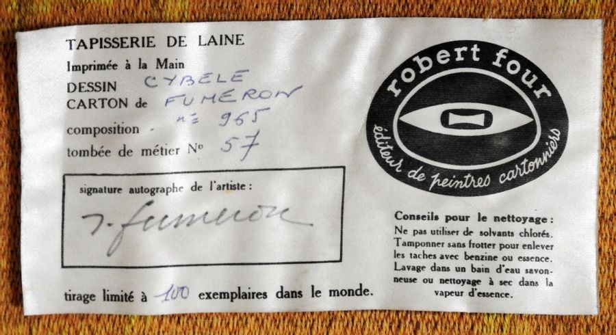 René Fumeron | Woolen tapestry representing the composition Cybèle n ...