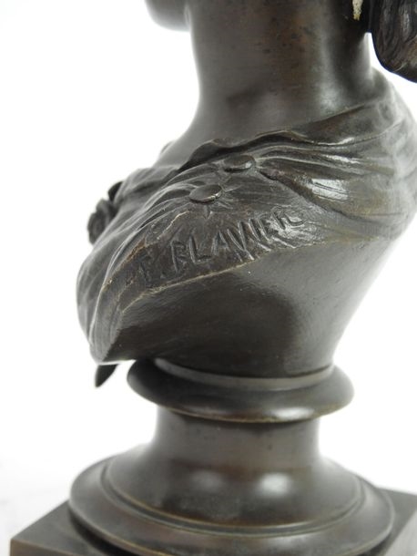 Emile-Victor Blavier | Bust of a young girl on pedestal | MutualArt