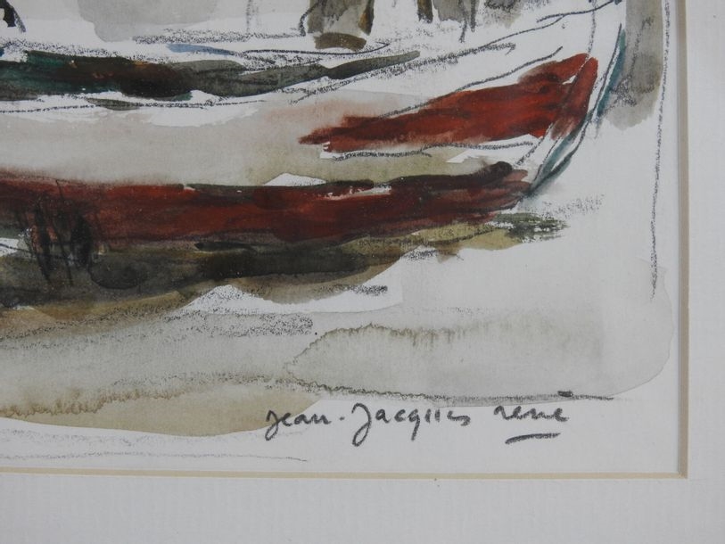 Jean Jacques René | Boat at Étretat (1943) | MutualArt