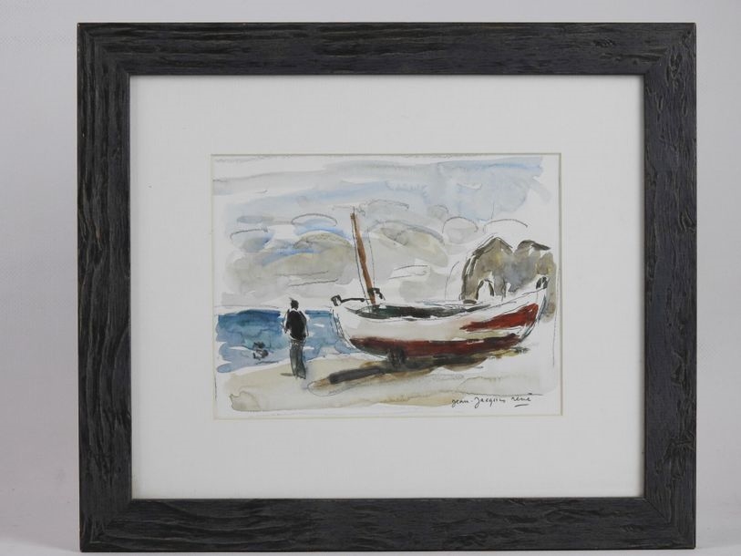 Jean Jacques René | Boat at Étretat (1943) | MutualArt