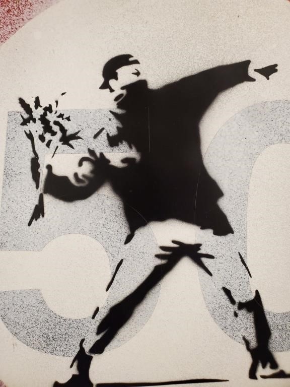 Joy Millward | Graffiti Art Traffic Sign Flower Thrower | MutualArt