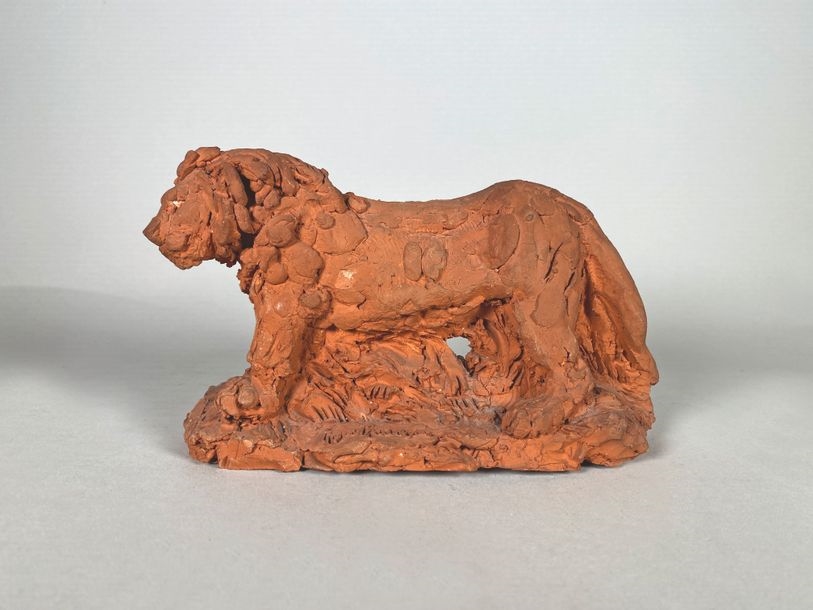 Roger Godchaux | Lion walking. (1878) | MutualArt