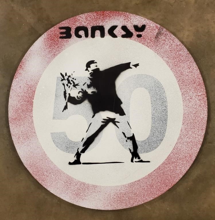 Joy Millward | Graffiti Art Traffic Sign Flower Thrower | MutualArt