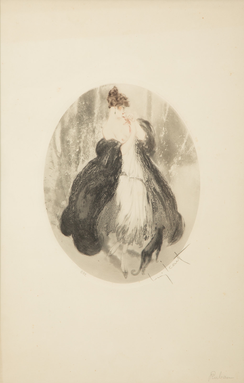 Louis Icart | Girl with a Black Dog and Girl with a White Dog | MutualArt