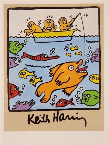 American Artist | Original in the Manner of Keith Haring Fish (1982 ...