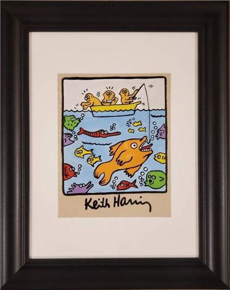 American Artist | Original in the Manner of Keith Haring Fish (1982 ...