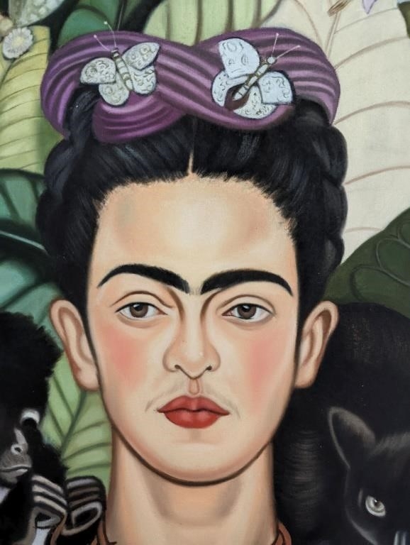 Frida Kahlo | Original in the Manner of Frida Khalo Canvas COA | MutualArt